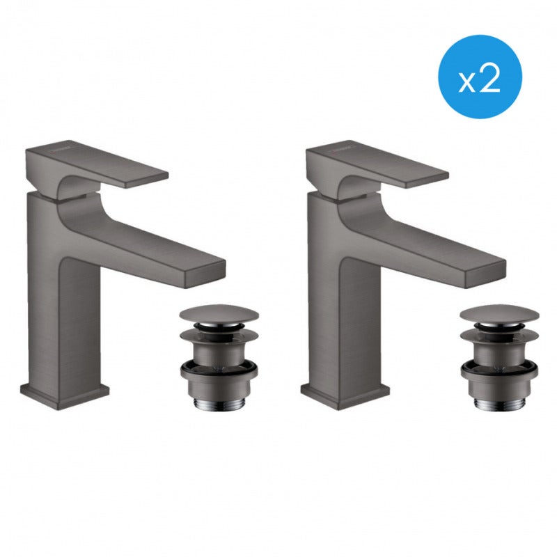 Hansgrohe Metropol Lot de 2 mitigeurs de lavabo avec bonde Push-Open ...
