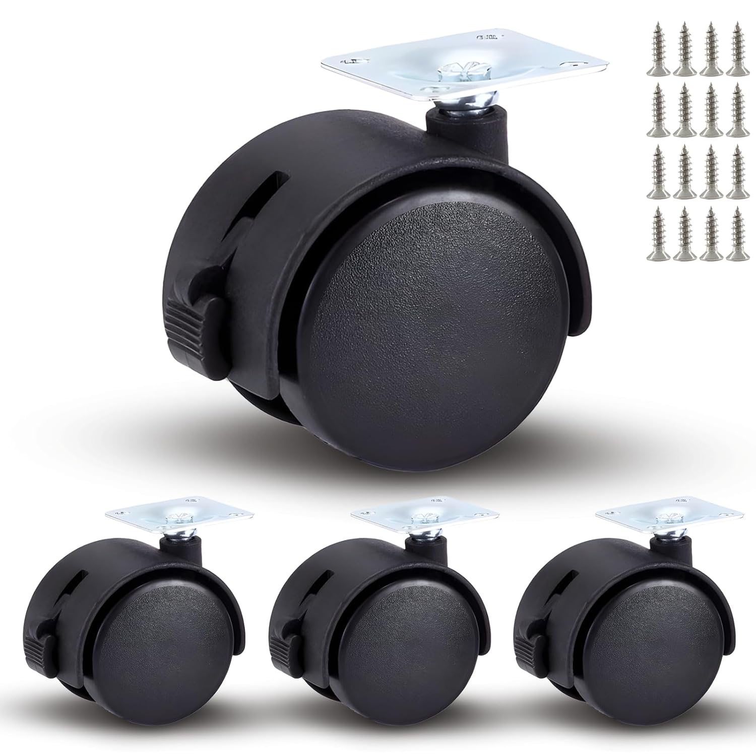 Roulette pivotante pour meuble avec frein, roulette pivotante robuste ...