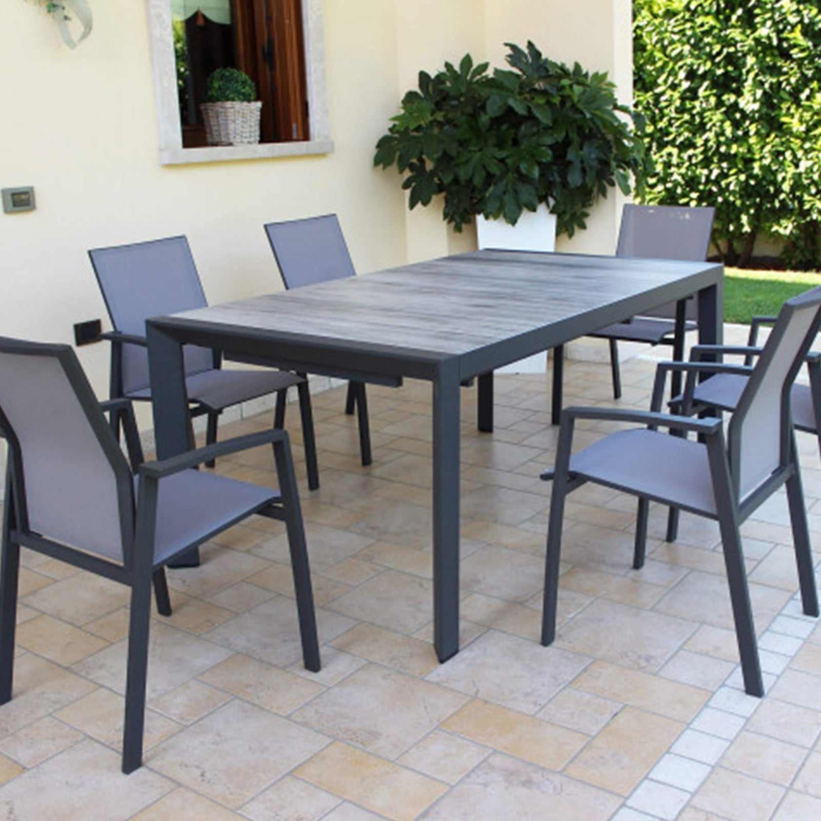 Tavolo allungabile "Bahamas" in alluminio e Gres porcellanato per ...