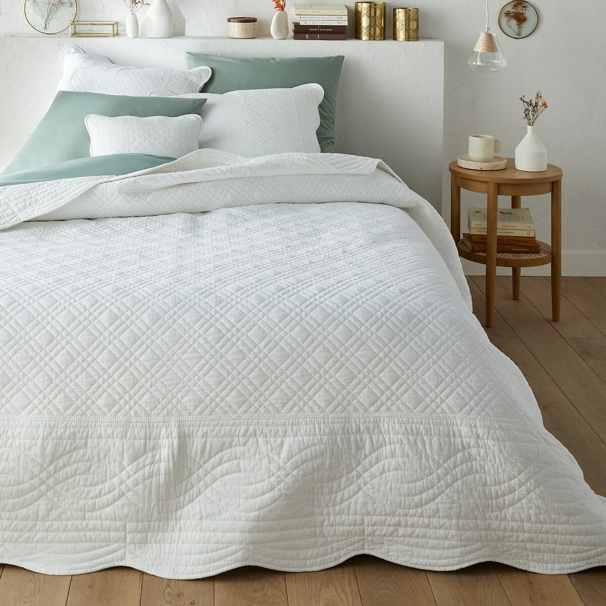 Boutis matelassé coton, Scenario - Blanc - 140 x 200 cm | Leroy Merlin