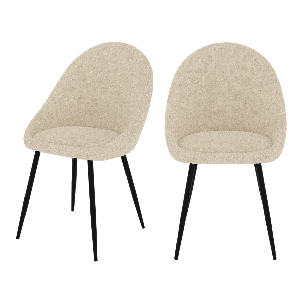 Sedia Rona in tessuto boucle bianco sporco set di 2 Leroy Merlin