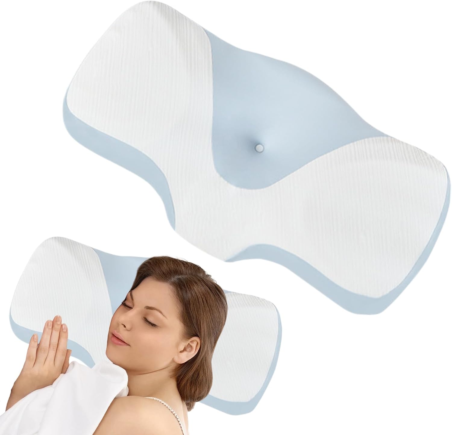 Almohada cervical ergonómica genérica: almohada ergonómica de espuma ...