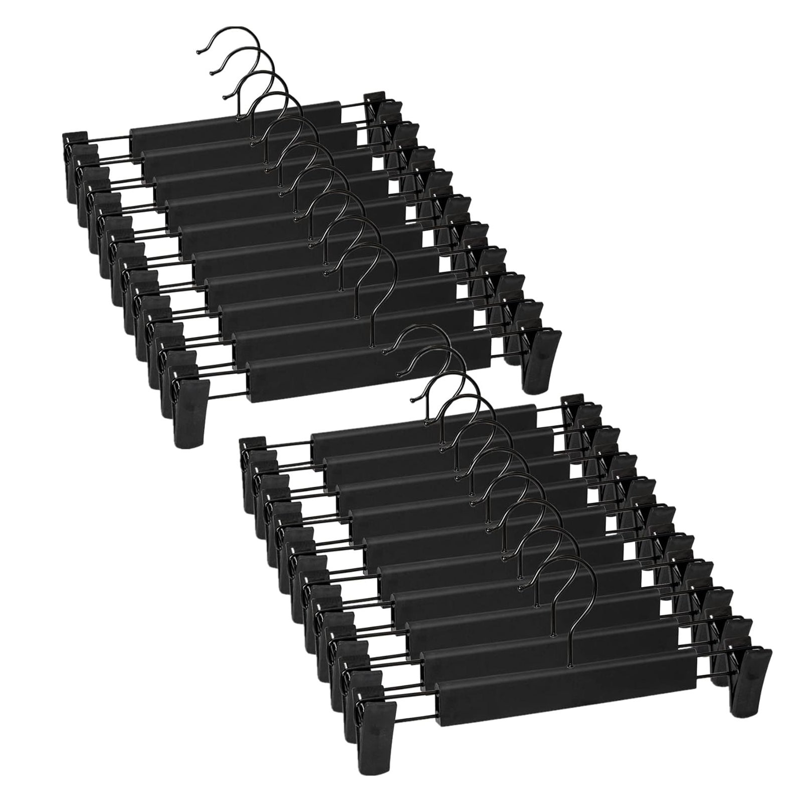 Lot de 20 porte-pantalons, porte-jupes avec 2 clips réglables ...