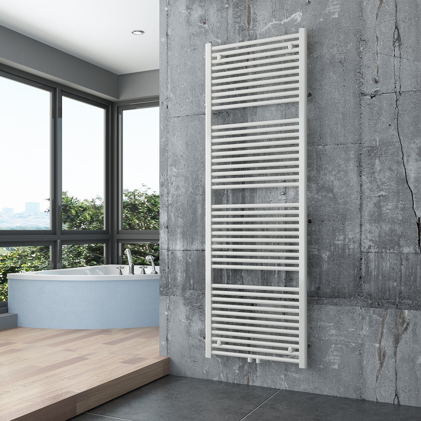 BERNSTEIN - Radiateur sèche-serviettes 180x60cm en laiton Blanc ...