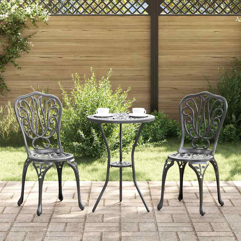 Maison Exclusive - Juego Bistro de Jardín 3 pcs Negro Aluminio | Leroy ...