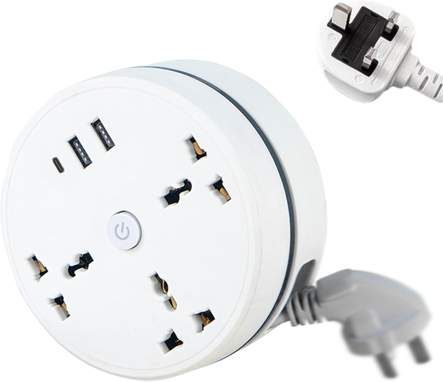Multiprise de voyage rétractable, 3 prises secteur et 3 ports USB (2 ...