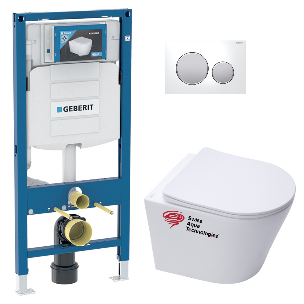 Pack WC Bati-support Geberit UP320 + WC SAT Infinitio sans bride ...