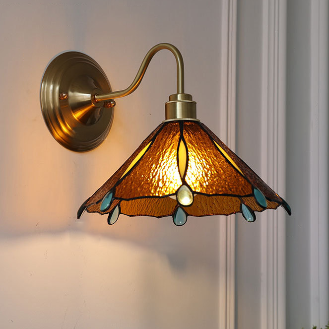 Applique, Lampada da comodino vintage, Lampade da parete in ottone con ...