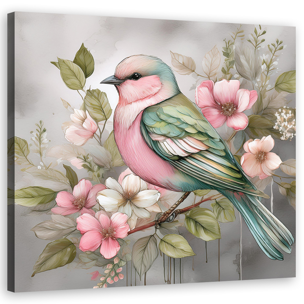 Tableau sur toile, Animaux Vintage Oiseau 60x60 | Leroy Merlin