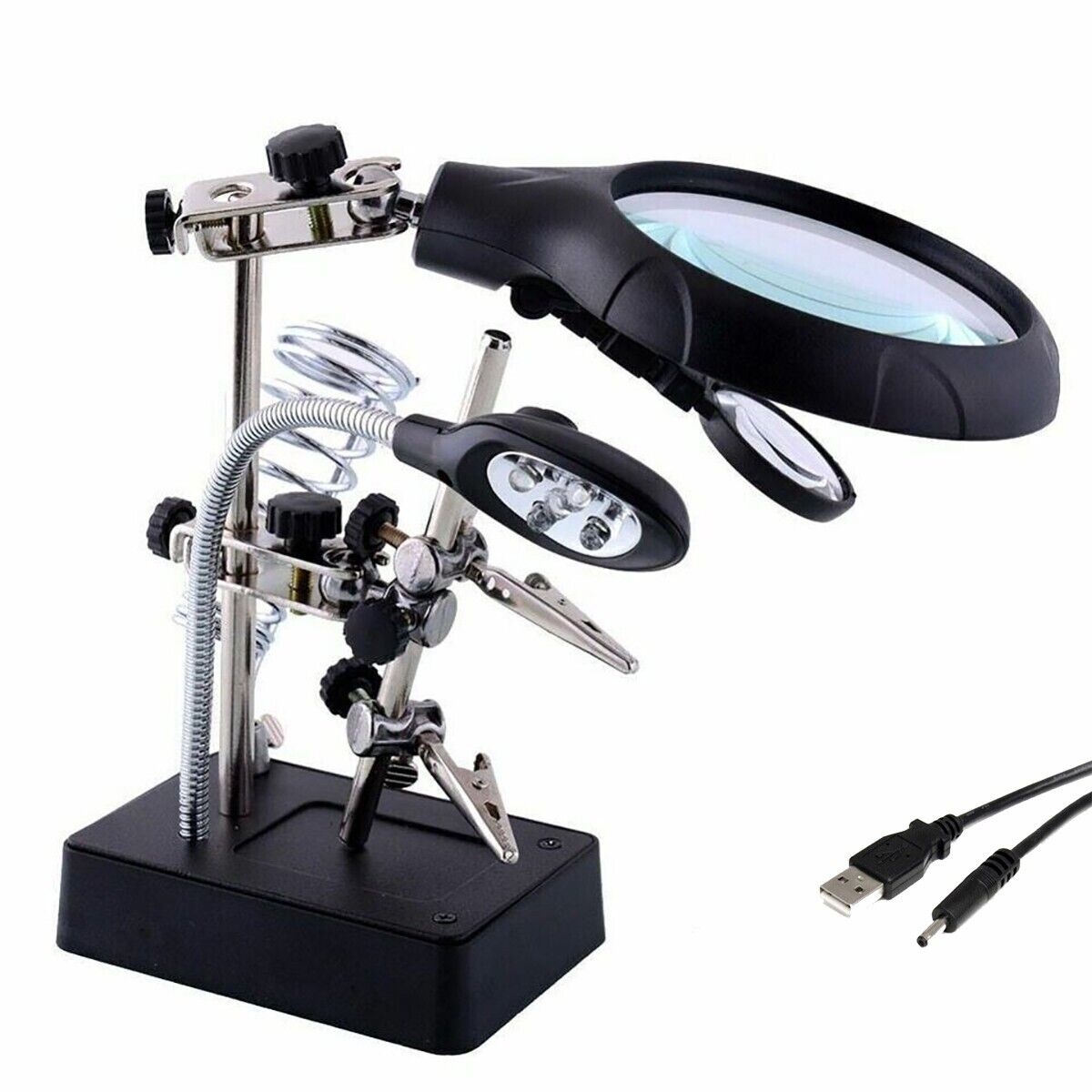 LUPA PARA SOLDAR REPARACIÓN 5 LED CLIP AUXILIAR USB TE800 | Leroy Merlin