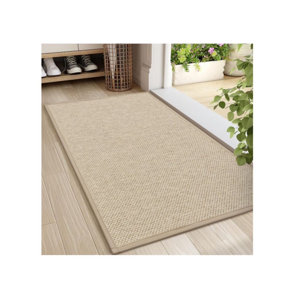Kaki, 60 x 90 cm, Tapis d'entrée intérieur, paillasson d'entrée ...