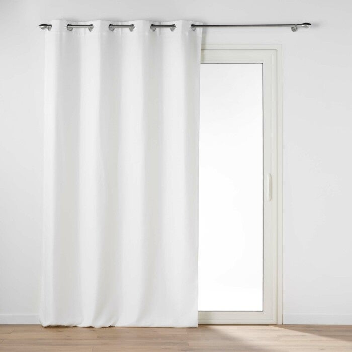 Rideau occultant à œillets - 135 x 240 cm - chambray uni - Chinéa Blanc ...