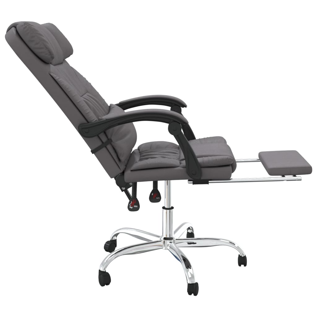 Fauteuil de massage inclinable de bureau Gris Similicuir vidaXL | Leroy ...