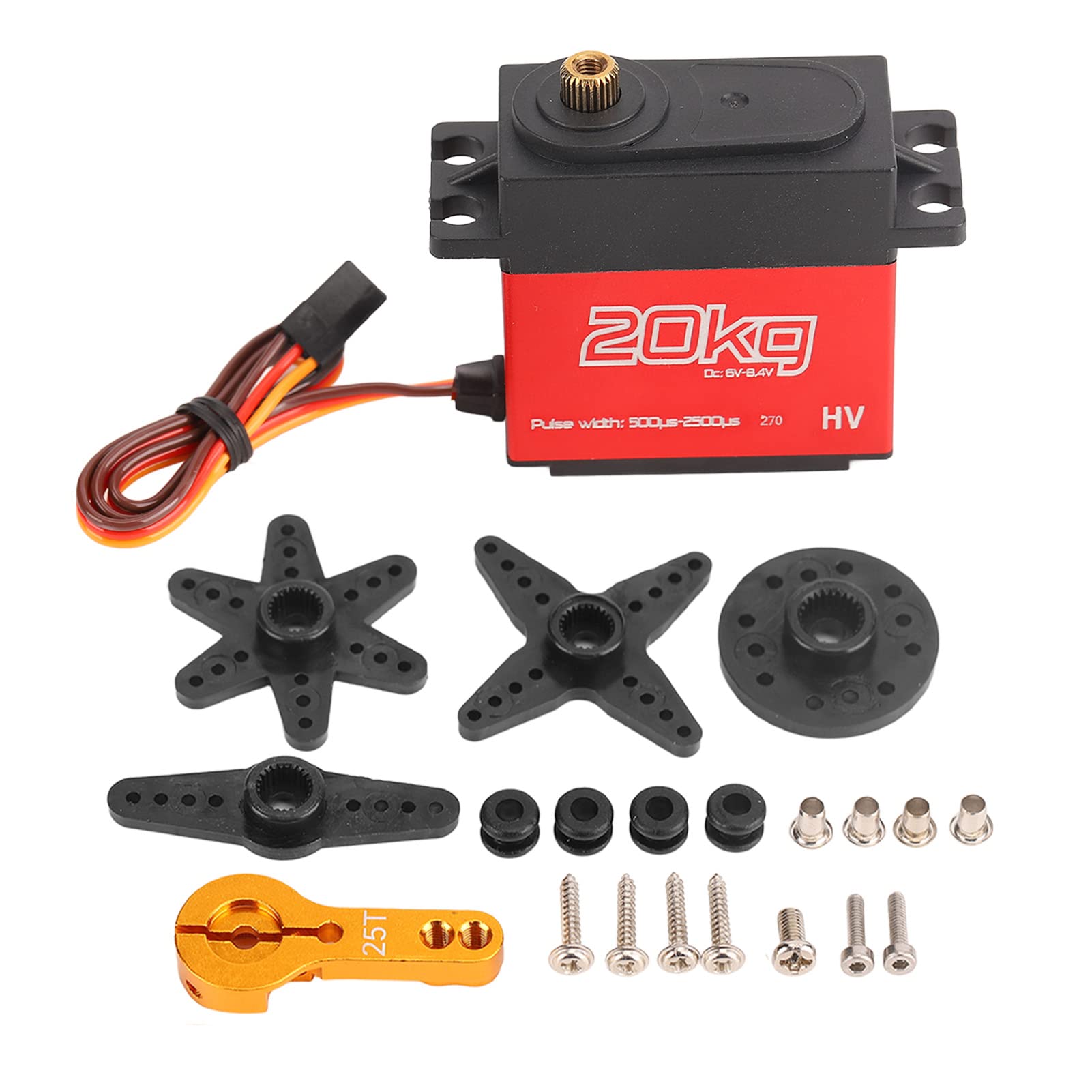 Servomoteur numérique 20 kg, 270 degrés, haute torsion, engrenage ...