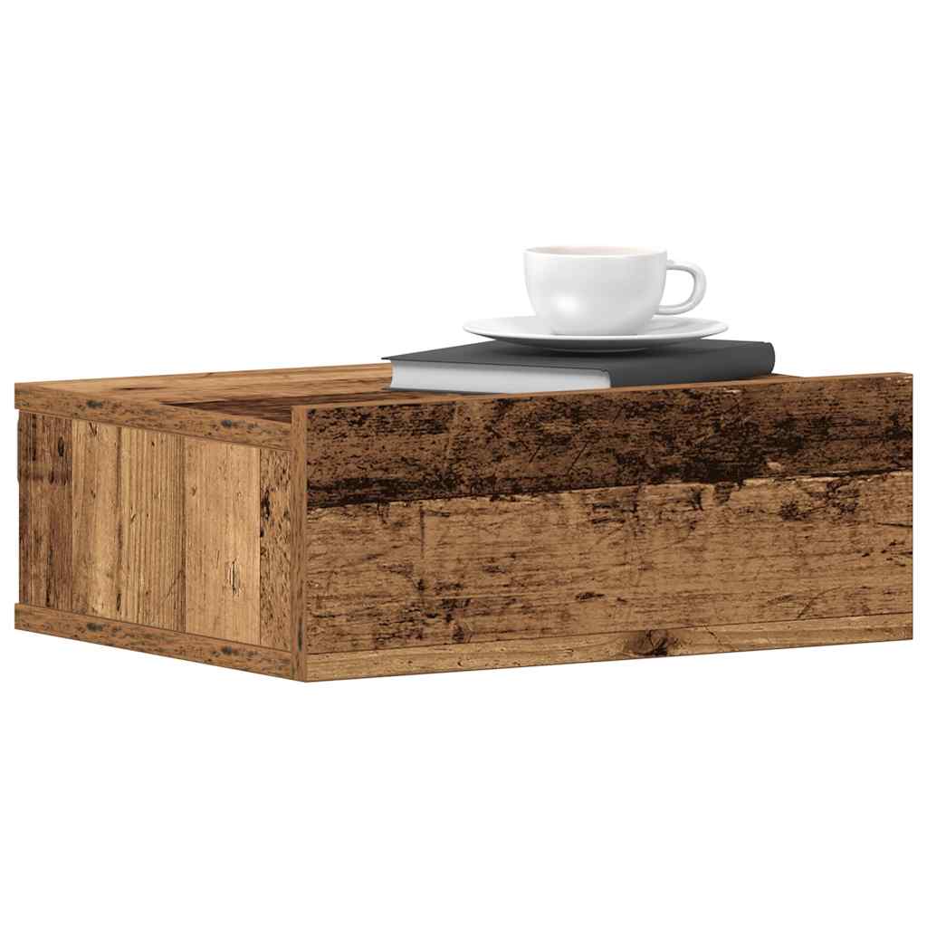 Maison Exclusive - Table de chevet flottante vieux bois bois d ...