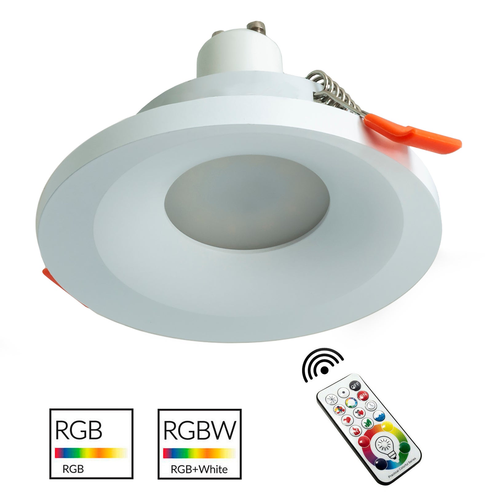 Spot LED 6W RGB GU10 moderne encastré au plafond 65mm jeux de lumière ...