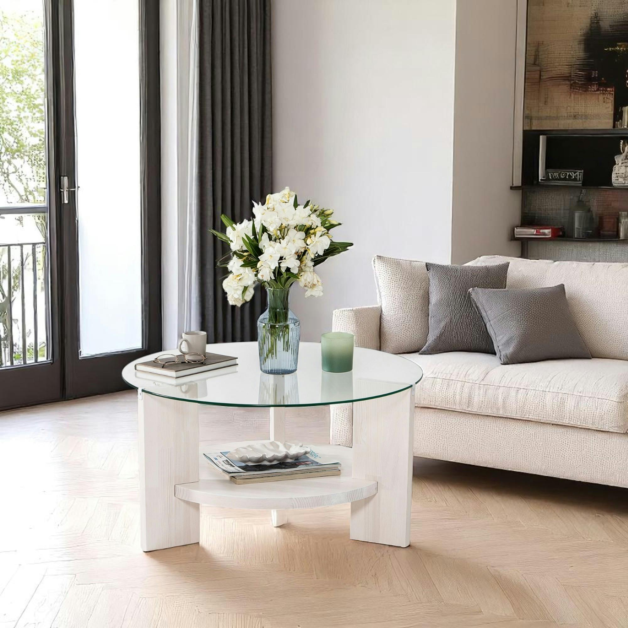 Table Basse Blanche Ronde