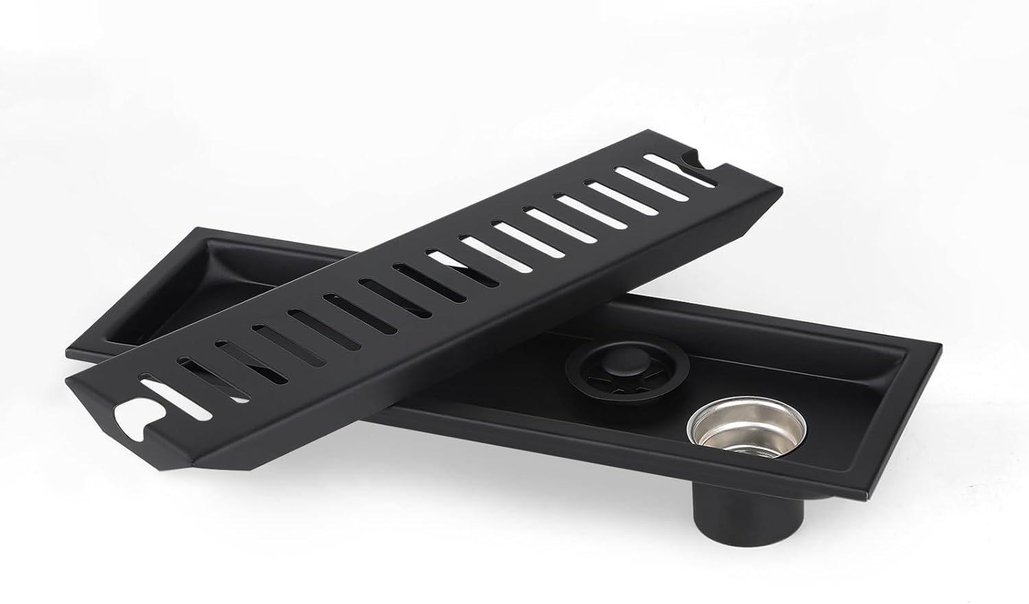 Piletta di scarico rettangolare, griglia anti-capelli 30x10cm, piletta ...