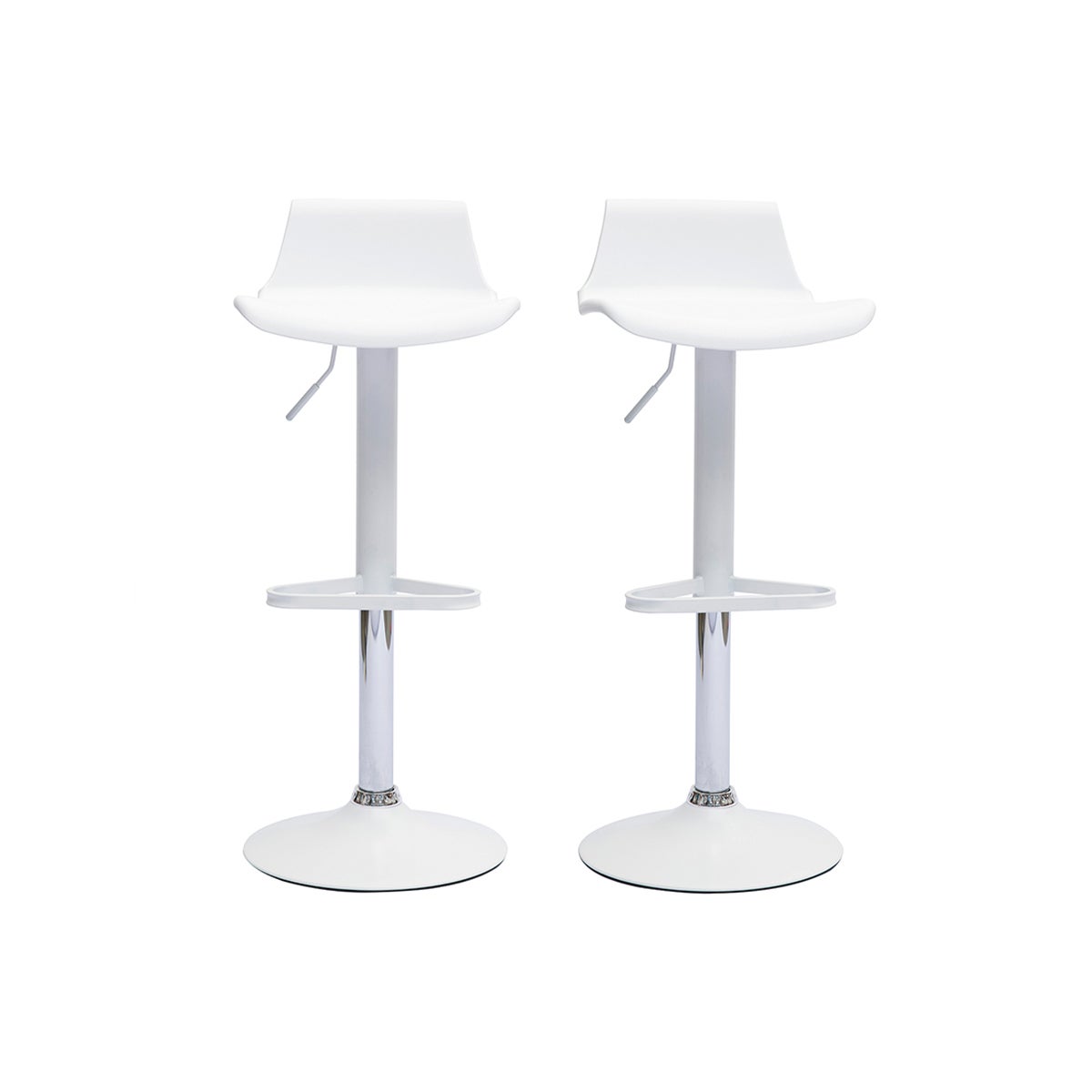 Tabourets de bar design réglables blancs 360° (lot de 2) KRONOS | Leroy ...