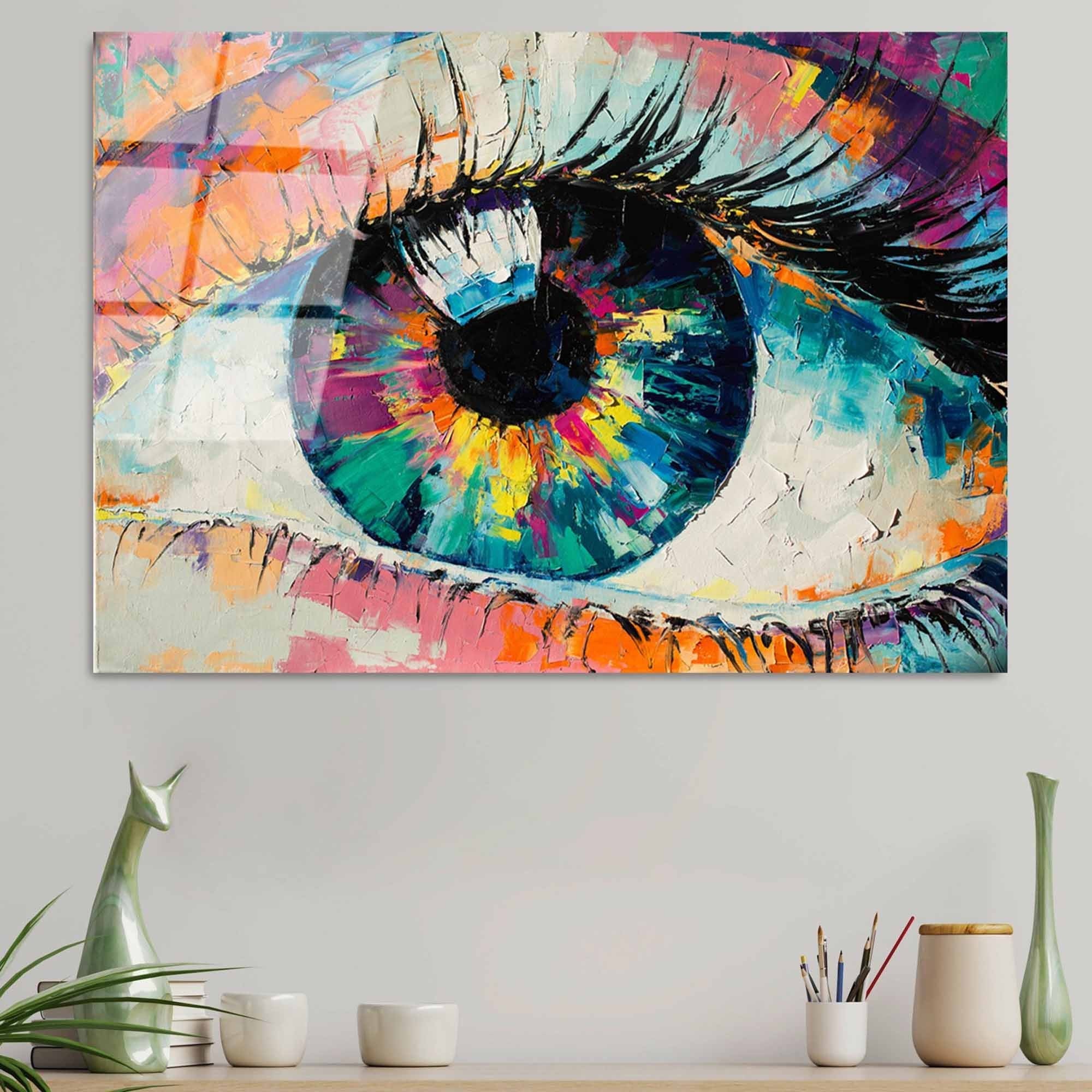 Élégant tableau en verre trempé, 70 x 100 cm, 100 % verre trempé (4 mm ...