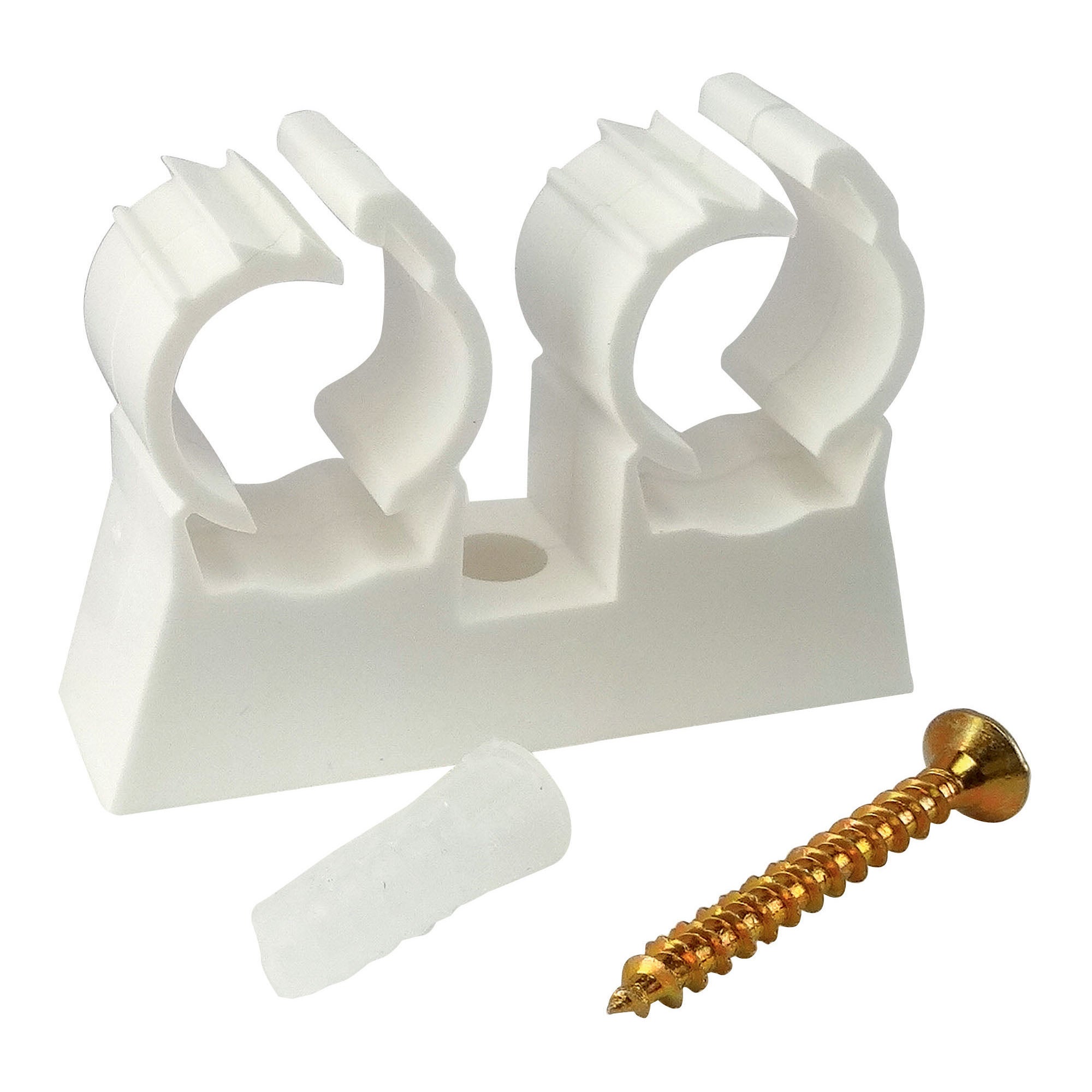 Attache de fixation double pour tube Ø20 (x10) | Leroy Merlin