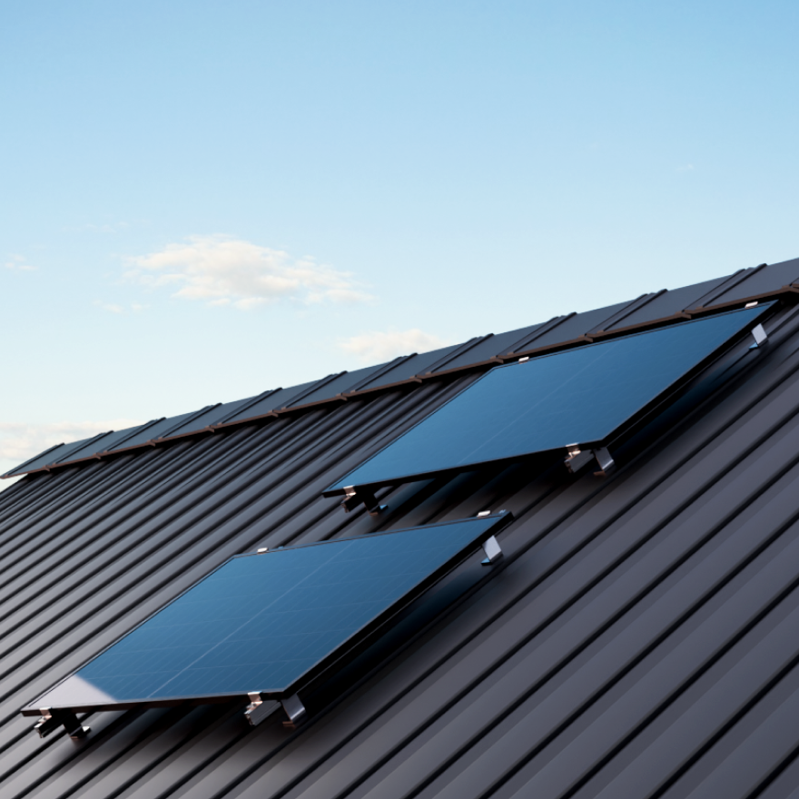 Robinsun®️ Kit solar Tejado Sandwich sin ángulo | 4 Panel solar Aiko Neostar 2S + 1 ...