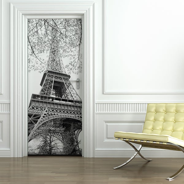 Sticker pour portes sans bulles et découpable - Fleur de Paris 93x210cm ...