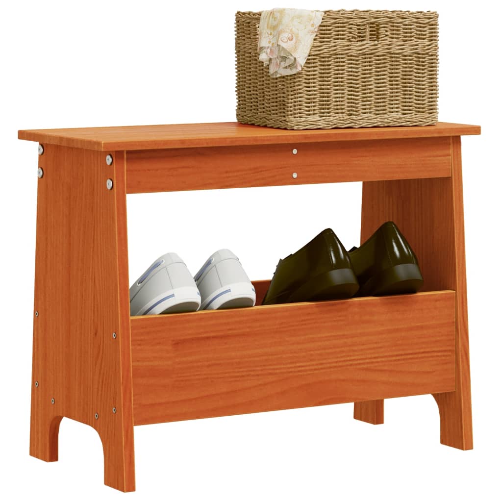 Banco interior | Banco de recibidor madera maciza pino marrón cera ...