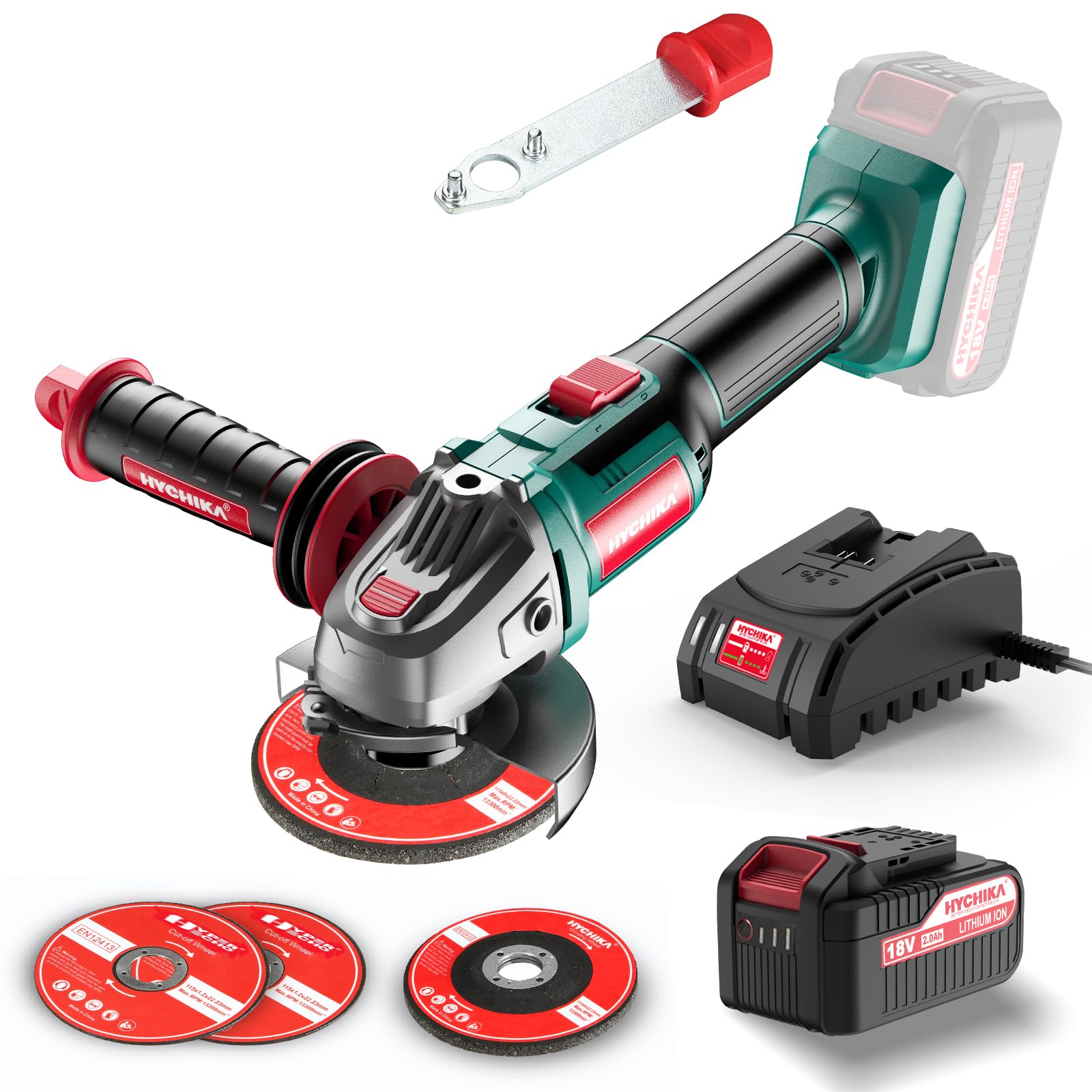 Meuleuse D'angle, Meuleuse D'angle Sans fil HYCHIKA 18 V 8500 Tr/Min ...