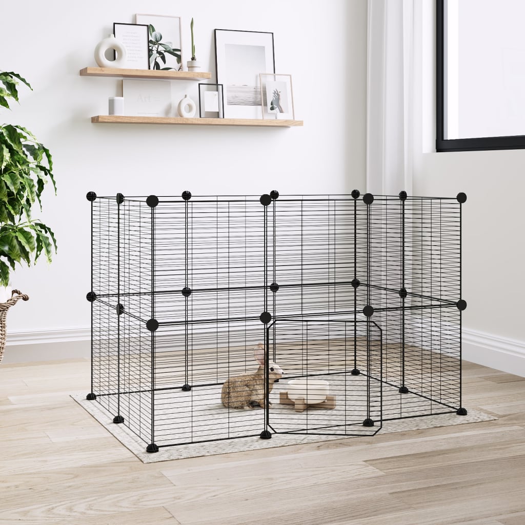 Maison Exclusive - Cage animaux de compagnie à 20 panneaux et porte ...