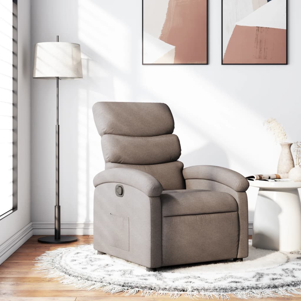 Sillón reclinable de tela color topo - COMFORTXL | Leroy Merlin