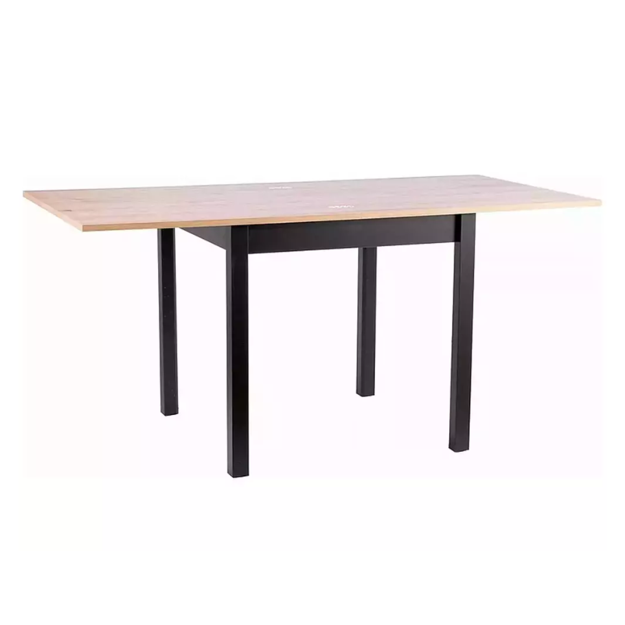 Table extensible 80-120 cm compacte chêne noir 6 places design épuré ...