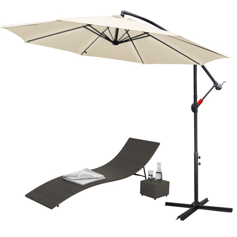 Parasol inclinable descentrado Ø 300cm Parasol de aluminio con manivela ...