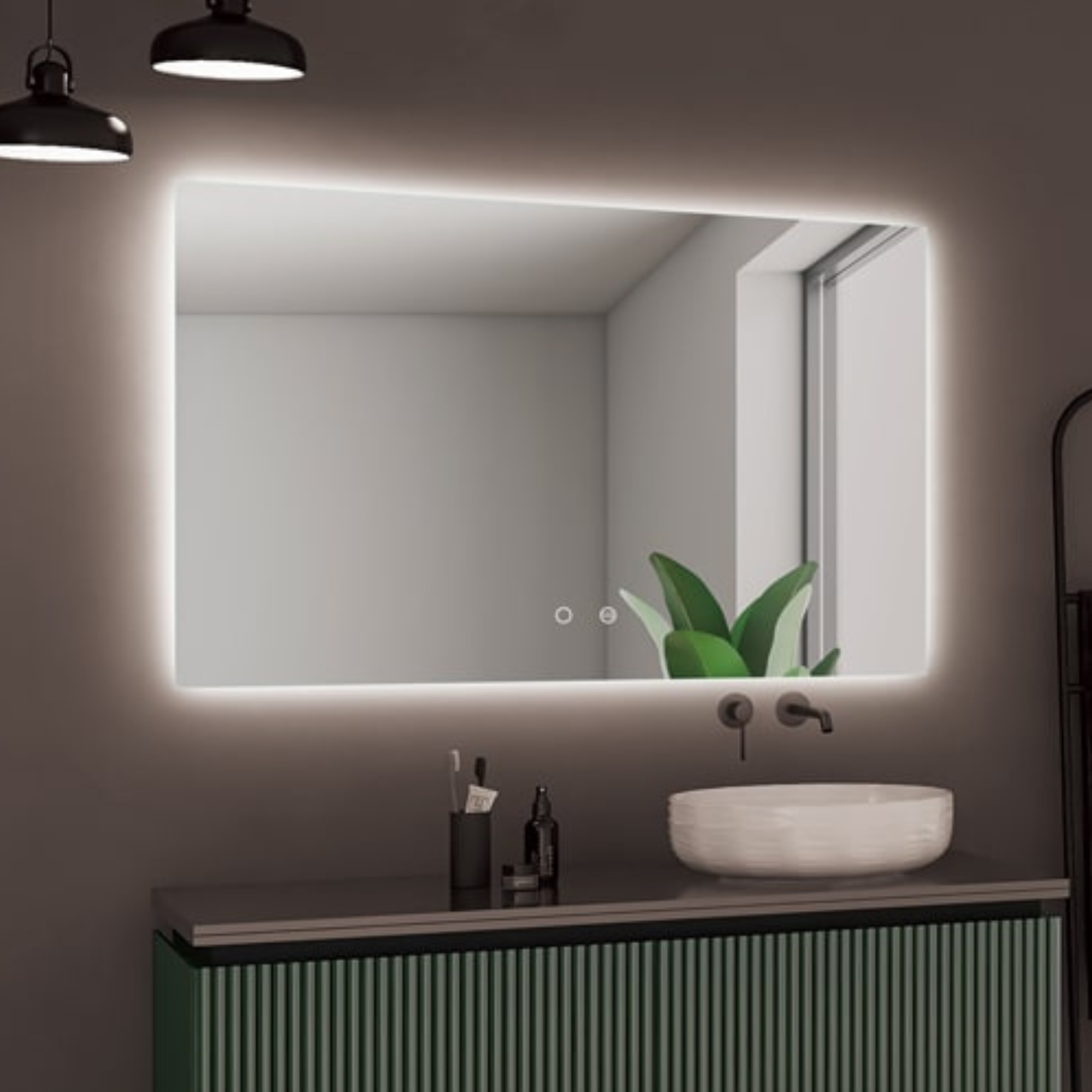 LEDIMEX - Espejo Retroiluminado Baño 100x70cm | Espejo Rectangular con ...