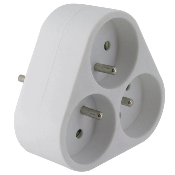 Fiche multiprise - Triplite - Dhome - 3 x 2P+T - 16 A - Blanc | Leroy ...