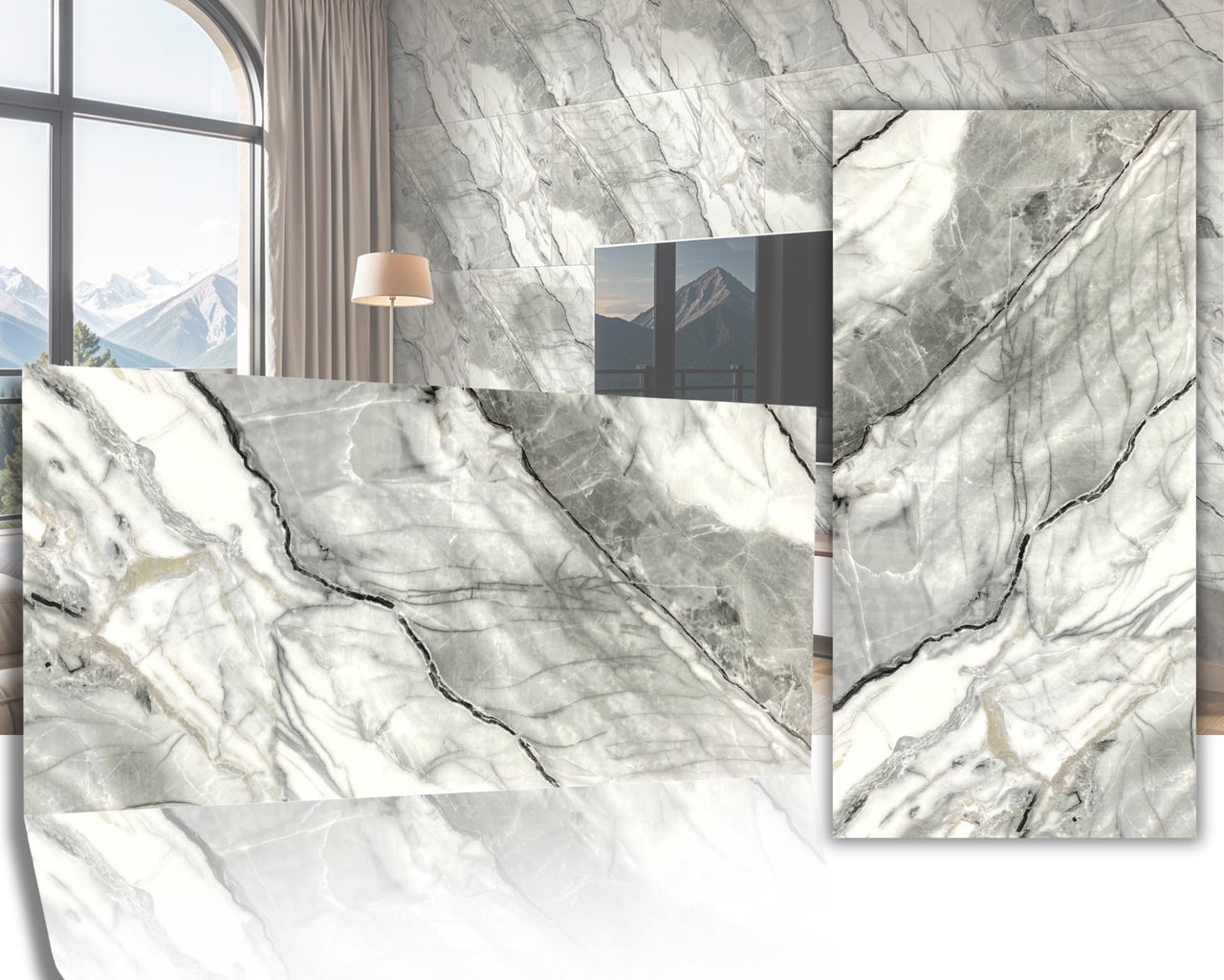 Panneau mural effet marbre – Revêtement PVC 120x60 cm | 2,5 mm ...