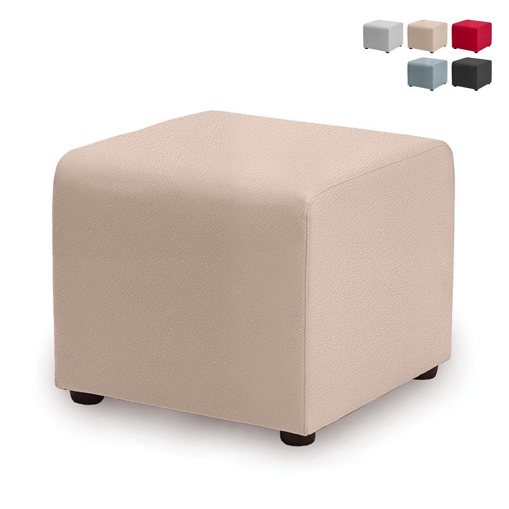Pouf de salon carré salle d'attente 46x46cm moderne en similicuir ...