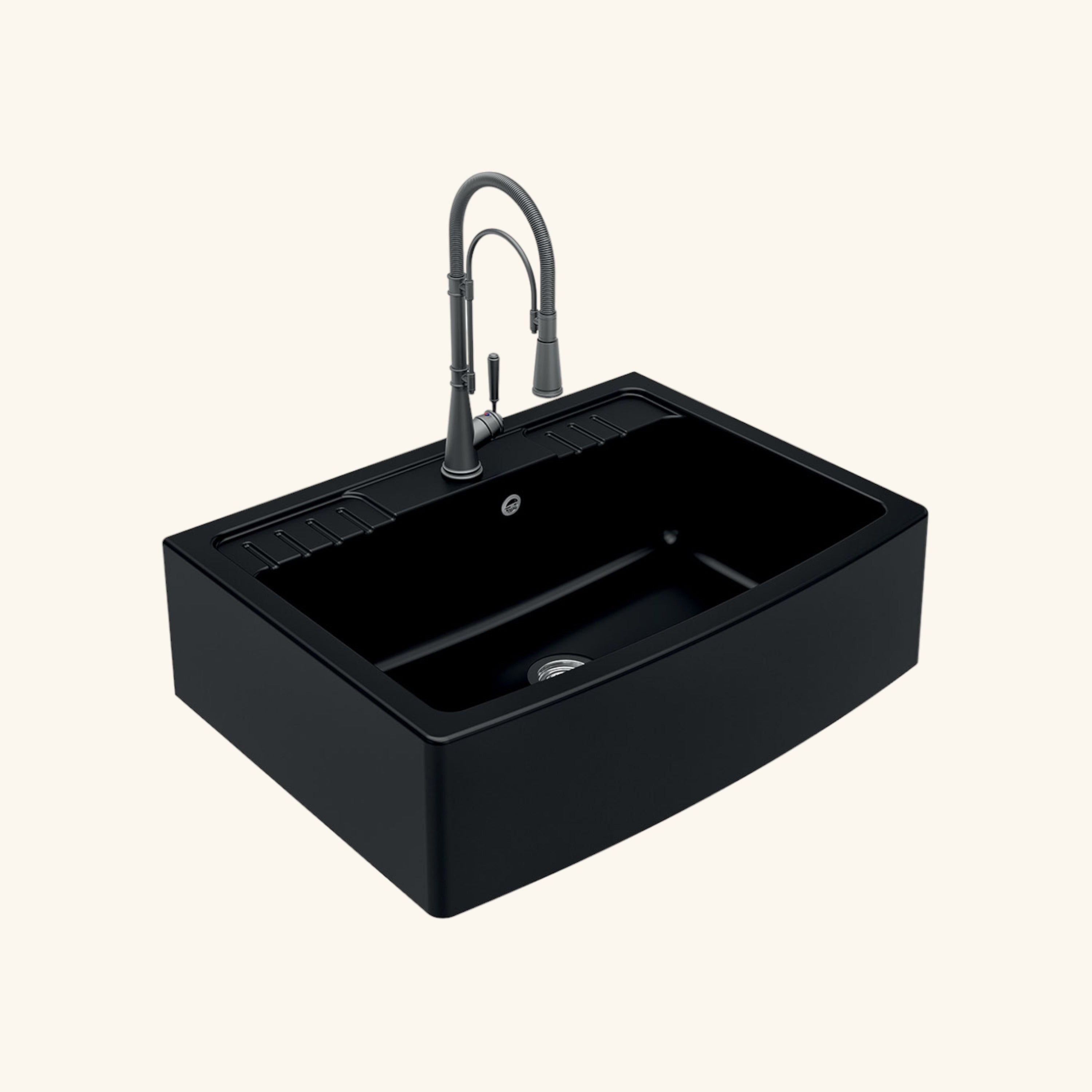 Évier timbre d'office granit noir FOCA 1 bac | Leroy Merlin