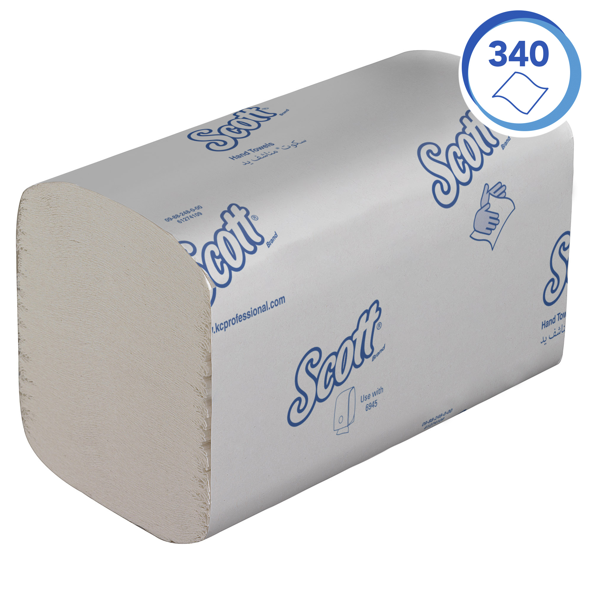 Petits essuie-mains enchevêtrés Scott Essential 6637 - 15 paquets de 340 formats blancs 1 ...