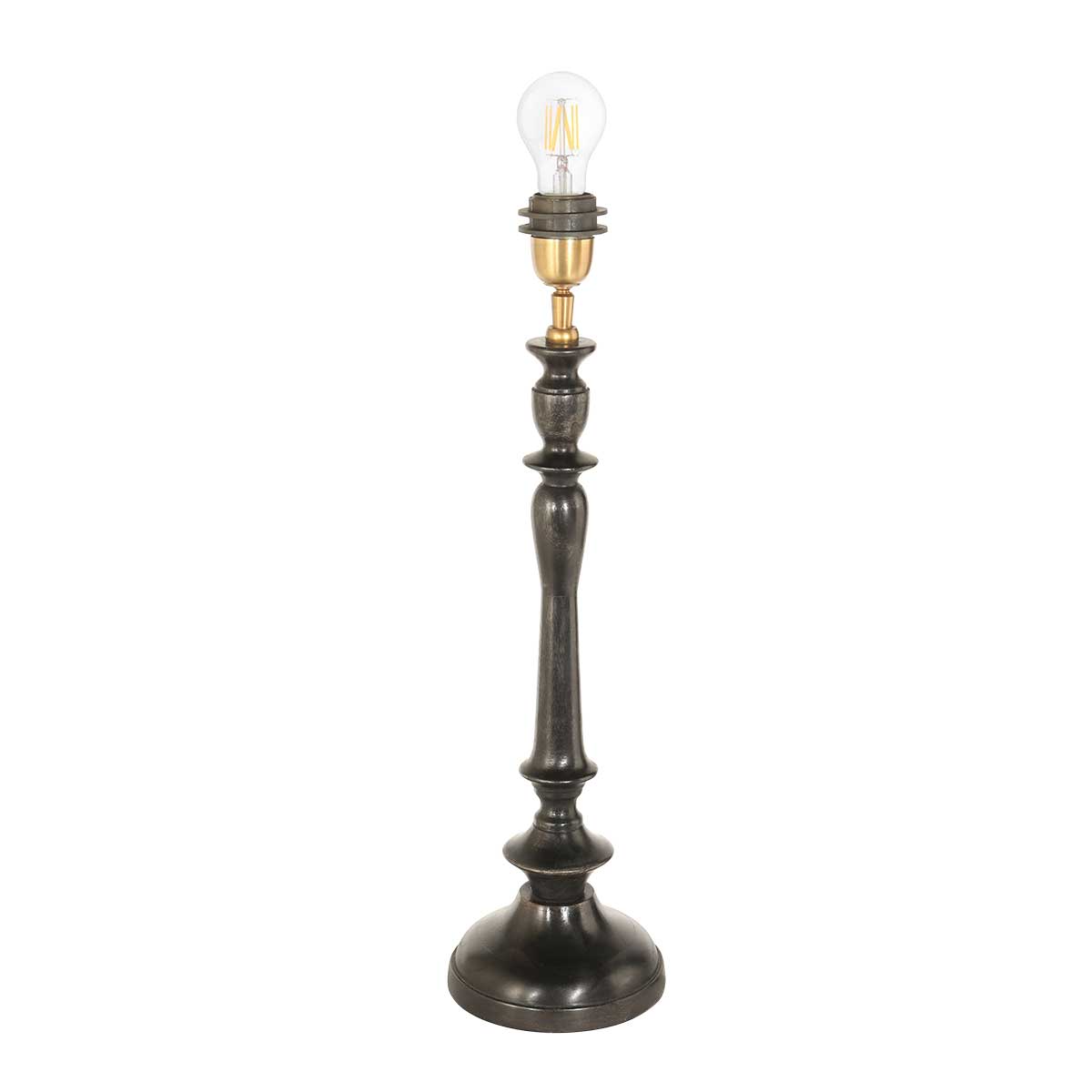Anne Lighting - lampe de table - Bois - noir - bois - Ø 16cm - E27 ...
