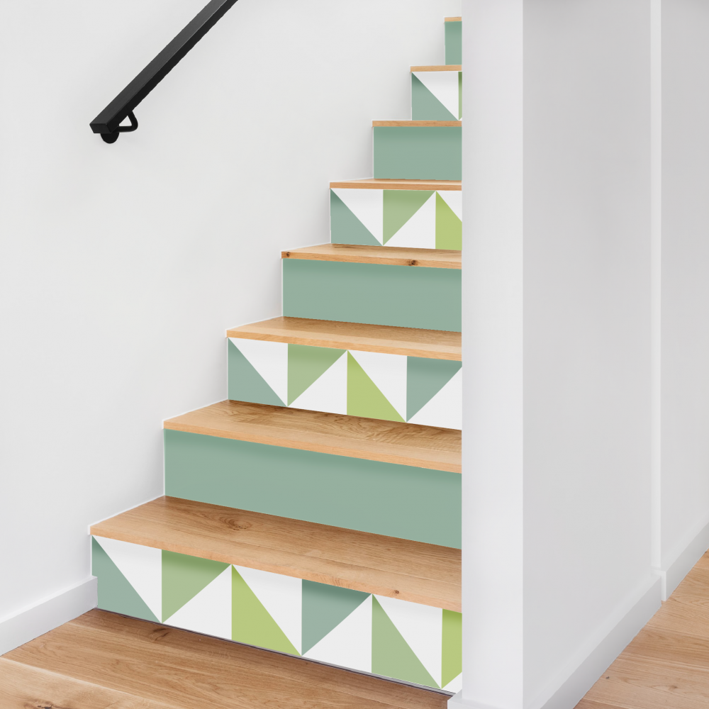 Contremarche PVC adhésivé ALEXANDRE - Graphique Vert - L100 x H15 cm ...