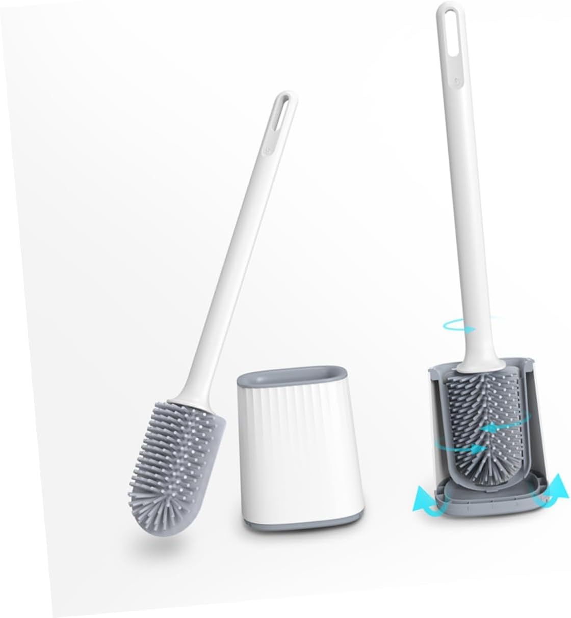 Brosse WC, brosse WC en silicone, brosse WC suspendue avec support à séchage rapide, brosse WC ...