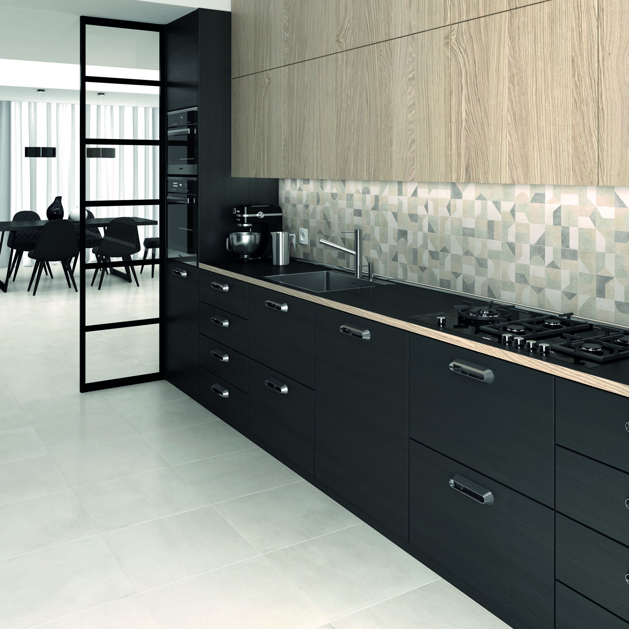 Grès émaillé - STUDIO - WHITE - 45x45 | Leroy Merlin