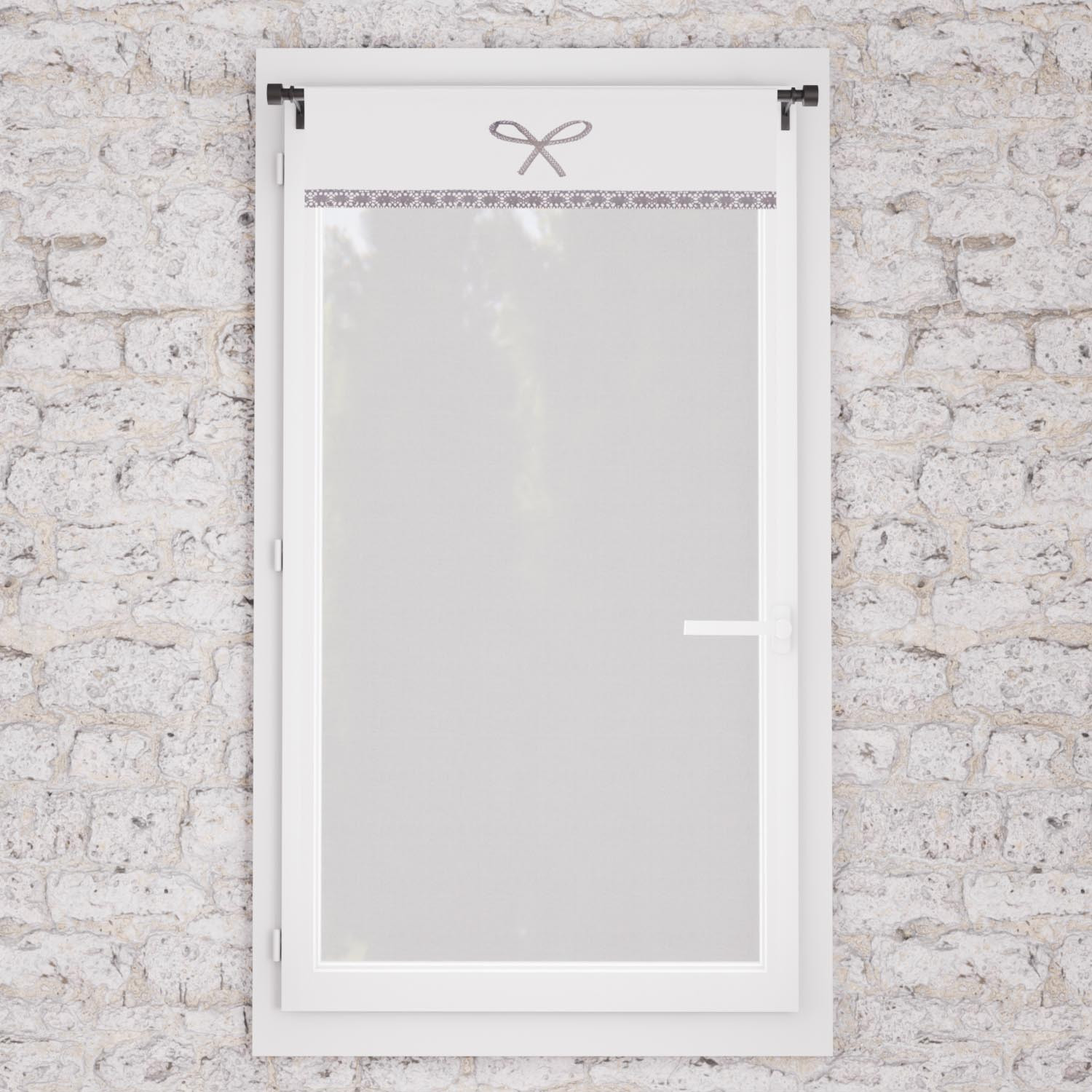 Brise bise brodé en coton 60x120 cm EMILIE blanc, par Soleil d'ocre ...