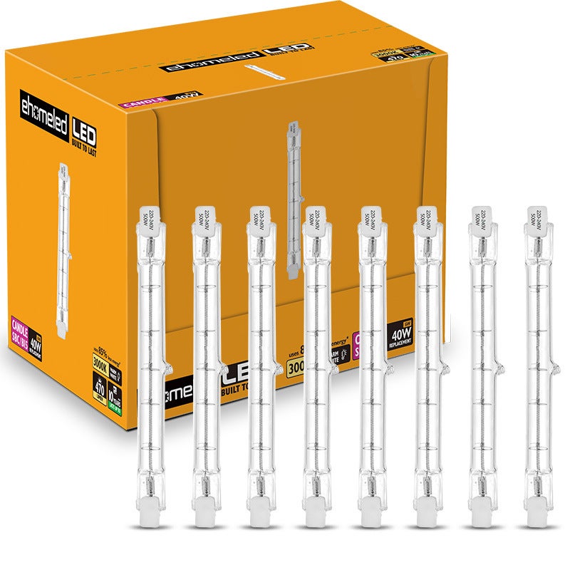 Lot de 8 Ampoule stylo halogène R7S 118 mm 300 W à intensité variable ...