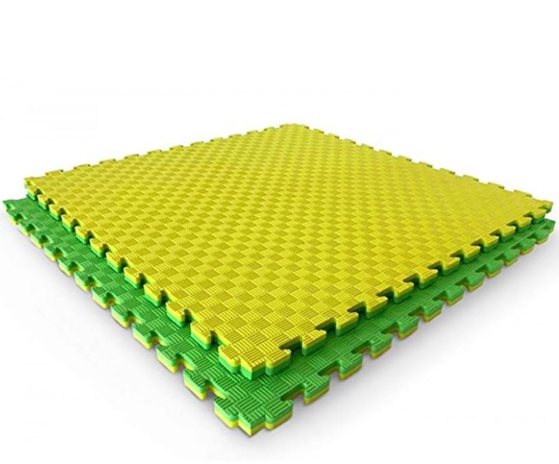 Tatami Puzzle EVA Pack 8. 1 x 1 x 20mm (Verde - Amarillo) | Leroy Merlin