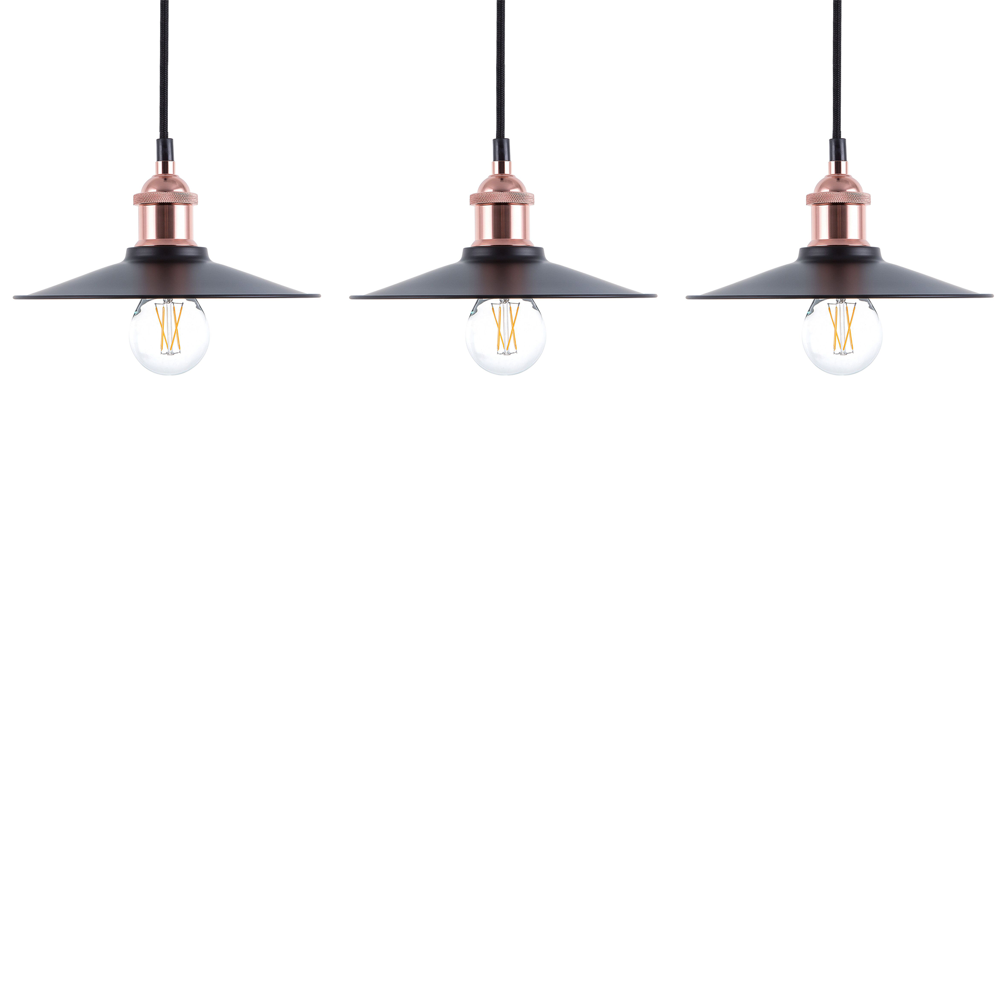 Beliani Conjunto de 3 lámparas colgantes SWIFT Metal Cobrizo | Leroy Merlin