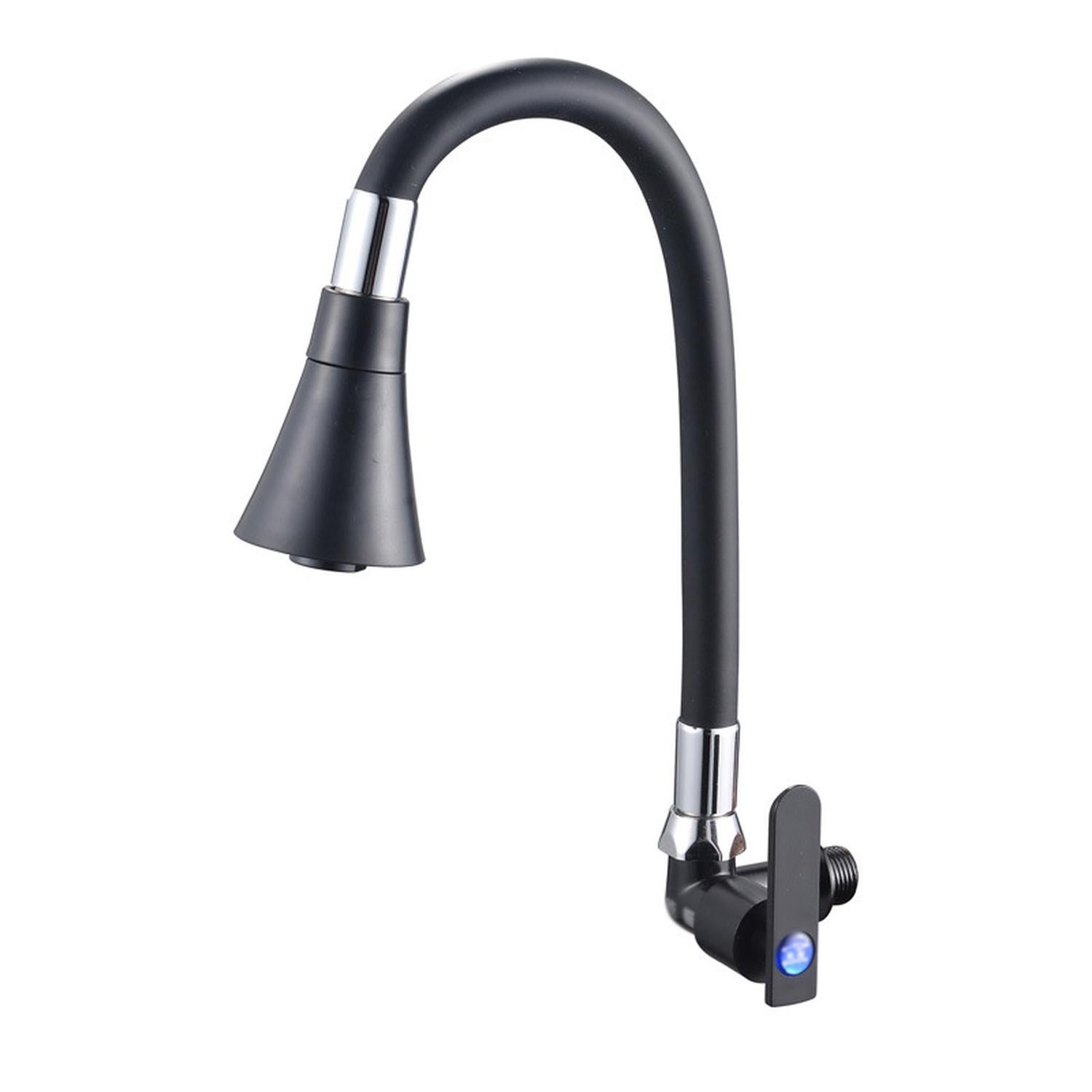 Robinet d'eau froide simple pivotant universel noir, robinet de cuisine ...
