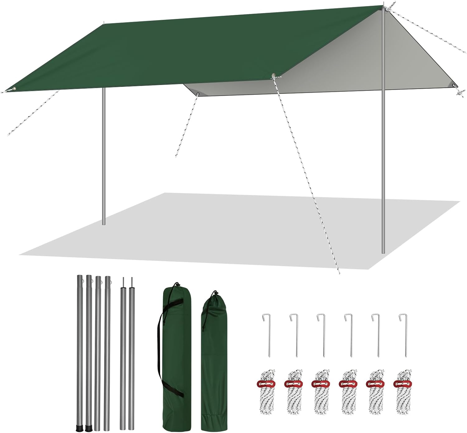 Bâche de Protection, 3x3m, Bâche de Tente, Bâche Camping, Tarp Bivouac ...
