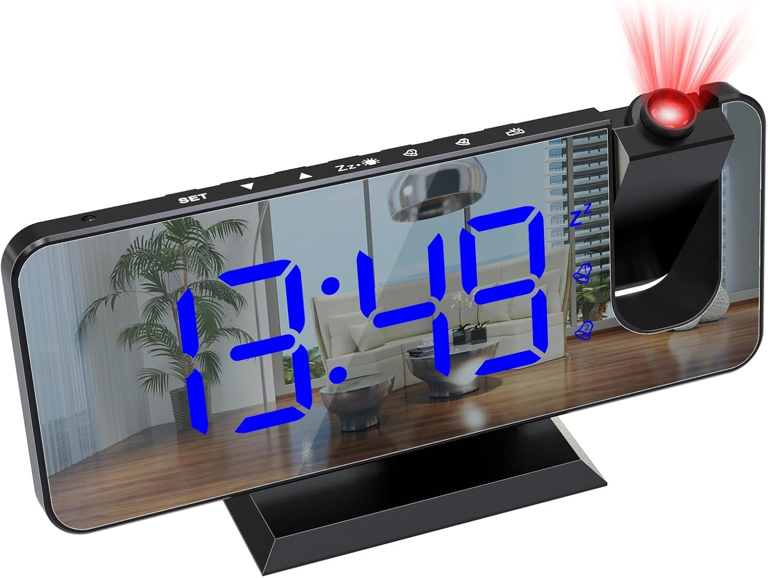 (Texte BLeu)Reveil Projecteur Plafond, Radio Réveil Projection Plafond ...